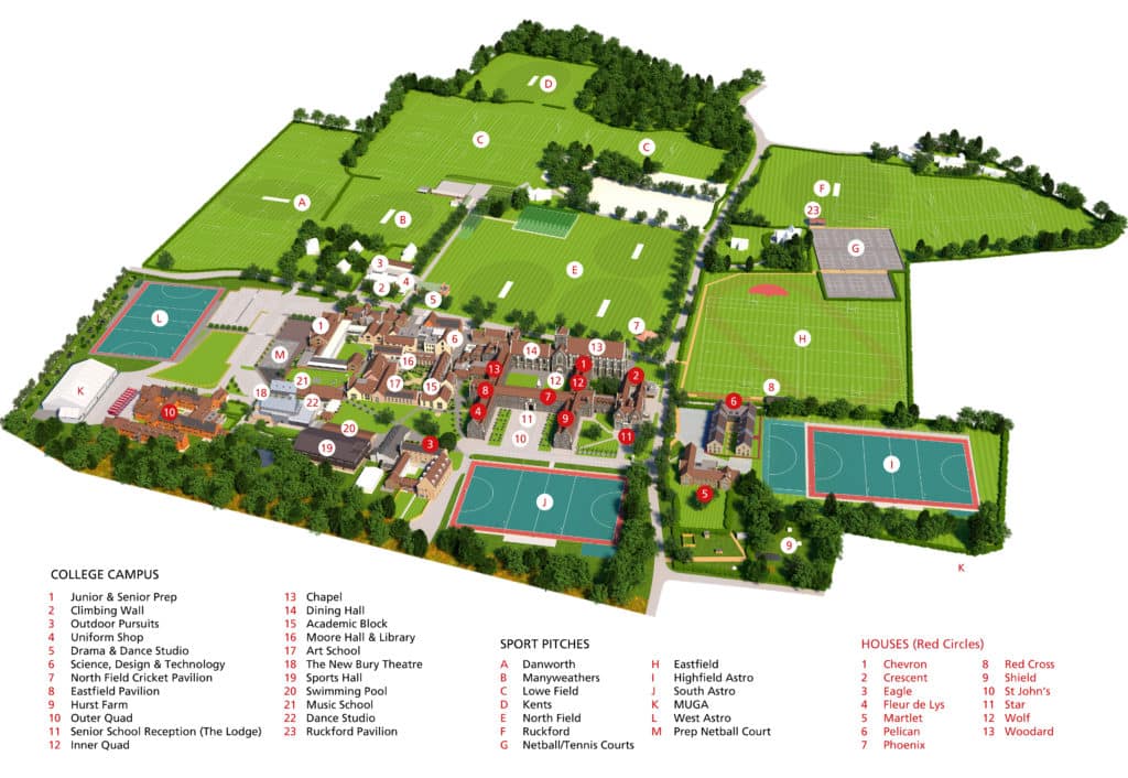 College Campus Map - Find Your Way Around - Hurstpierpoint College